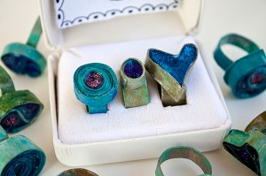 Sparkly Jewel Cardboard Rings | the crafty sisters